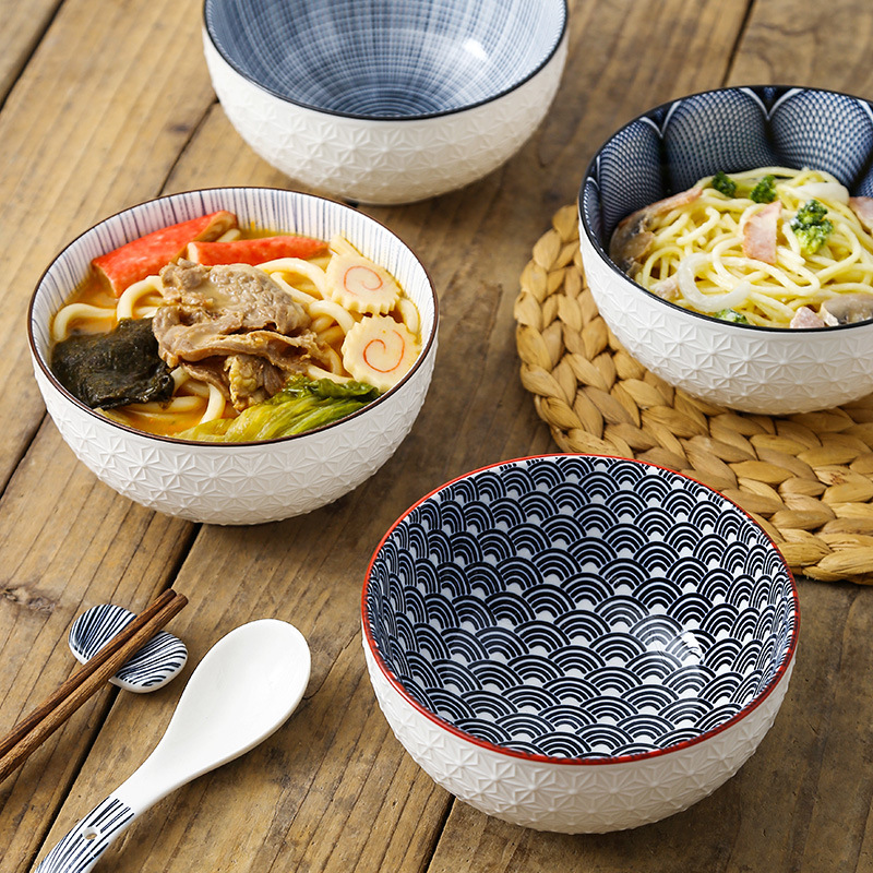 6 Inch Cute Ceramic Tableware Bowl Set Nordic Style Home Hand Painted ...