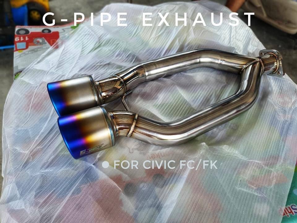 ท่อไอเสีย ท่อคู่ออกกลางยอดฮิต HONDA CIVIC FC FK ตรงรุ่น แบรนด์ G-PIPE ...
