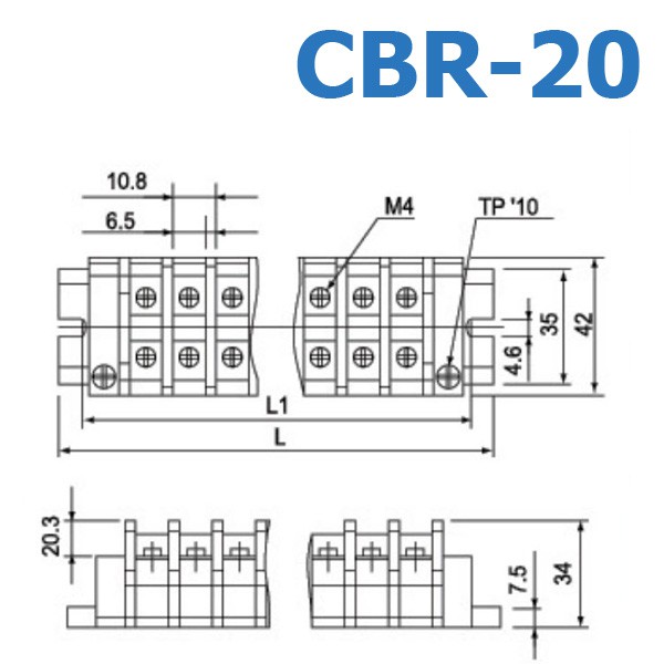 CNTD เทอร์มินอล TERMINAL TBR CBR TR STOPPER สีดำ ยึดราง DIN RAIL ...