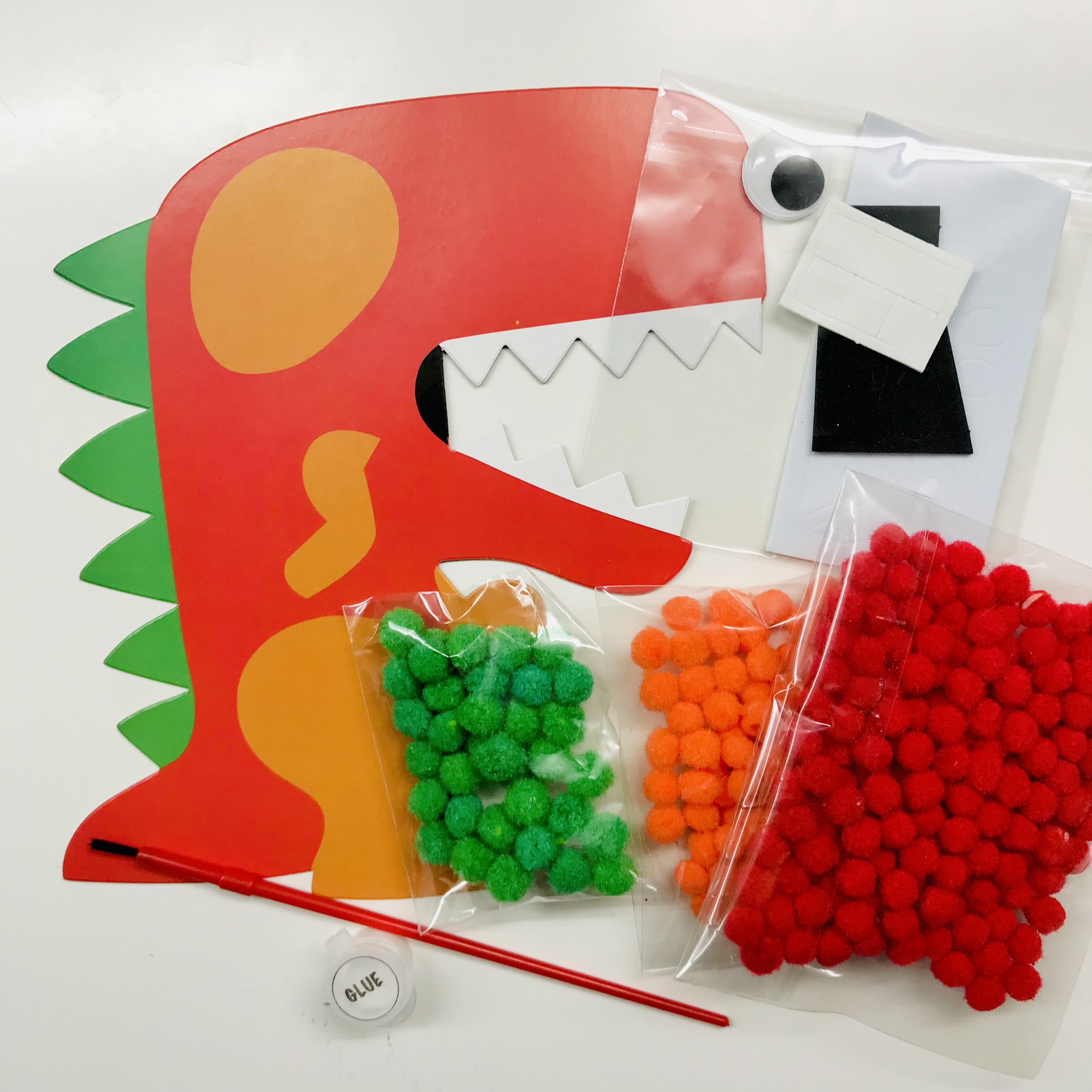 Pom Pom Art picture- DINOSAUR, Kids crafts, Kids Toys, Kids arts ...