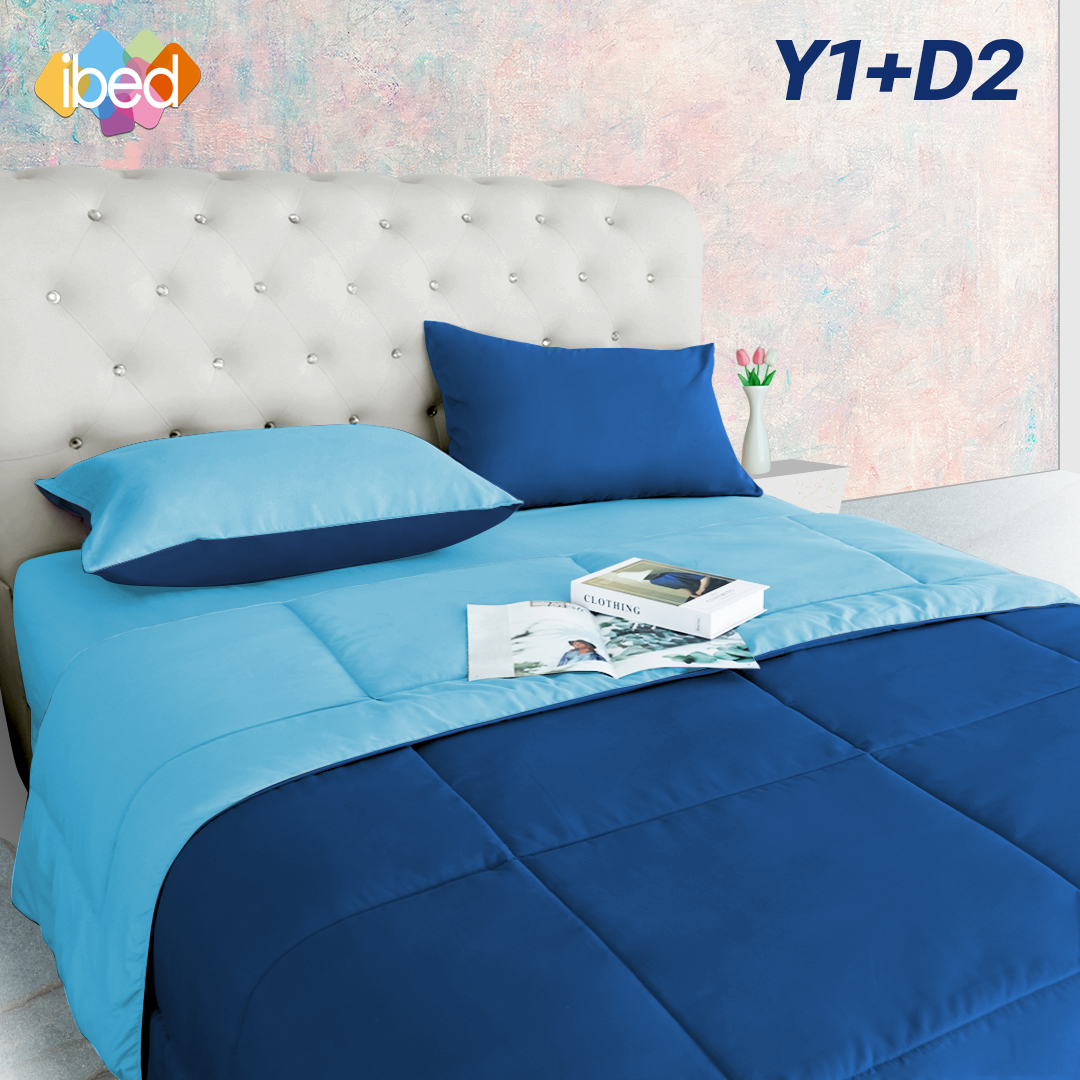 ibed ชุดเครื่องนอน ผ้าปูที่นอน 2tone สีพื้น Set C (Double Design) 3.5 ...