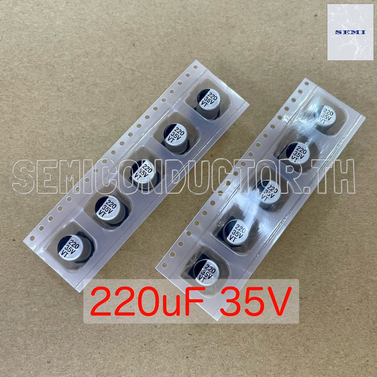 10ตัว C 220uF 35V 50V VT UT SMD Electrolytic Capacitor ตัวเก็บประจุ ...