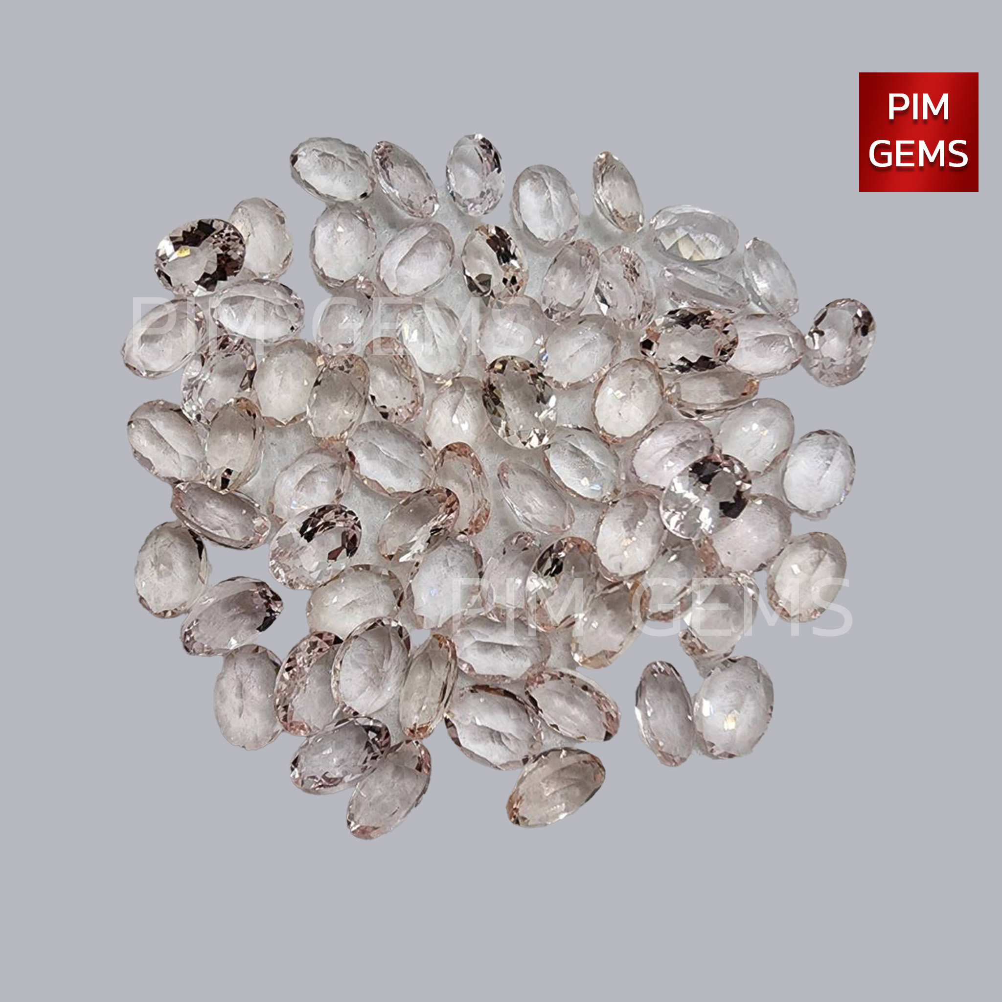 พลอย Morganite มอร์แกไนท์ ขนาด 5X7mm เม็ดละประมาณ 0.75ct สีพิงค์อ่อนธรรมชาติ สะอาดไฟดี ราคาต่อ ...