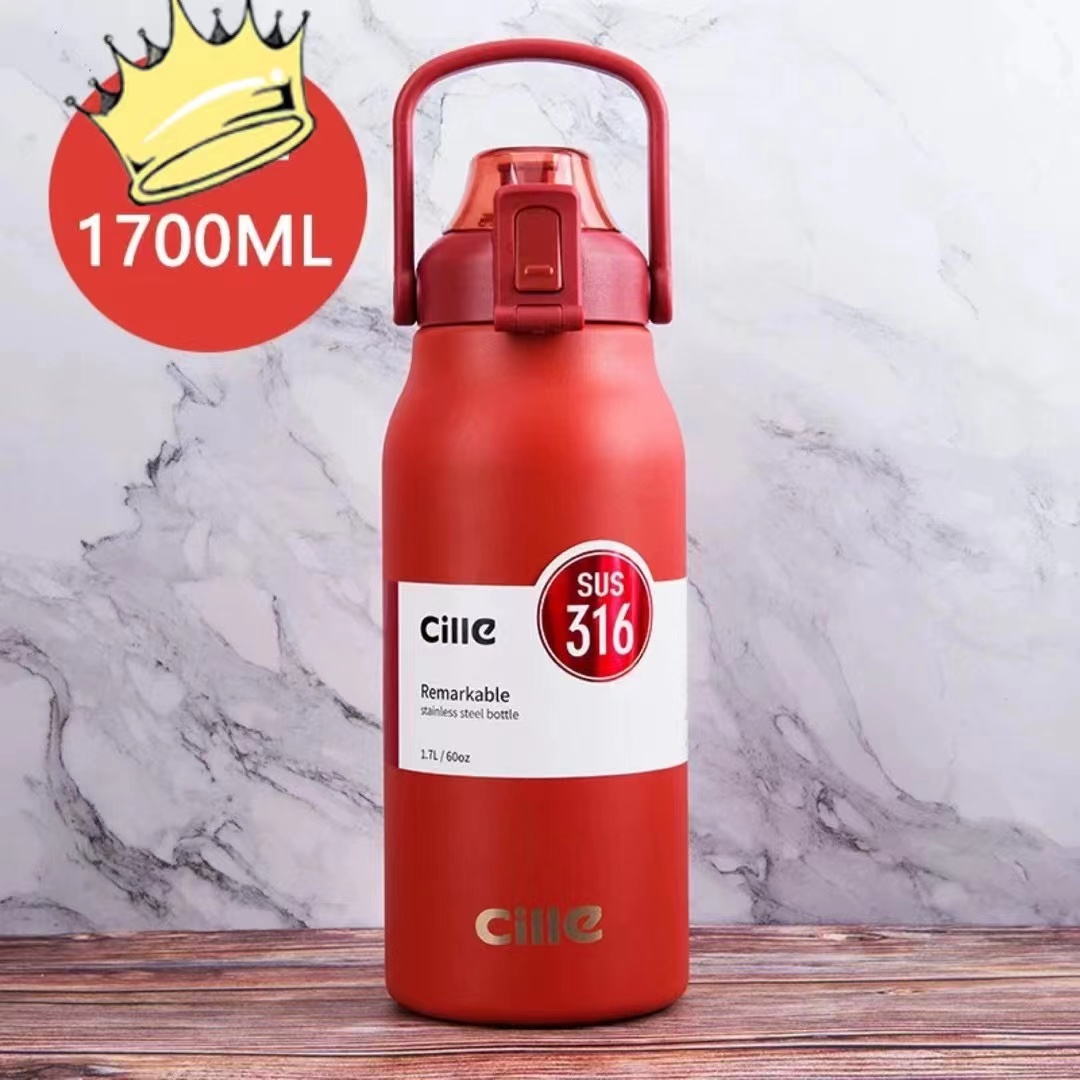 กระติกน้ำ ขวดนำ้ 1.7L . แท้งค์เก็บอุณหภูมิ สแตนเลส316 กระติกน้ำเก็บความ ...