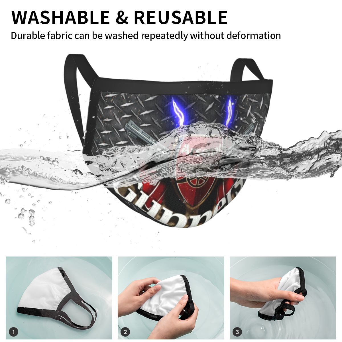 Arsenal Logo Protective Unisex Face Mouth Mask1 Fancy Washable Cool ...