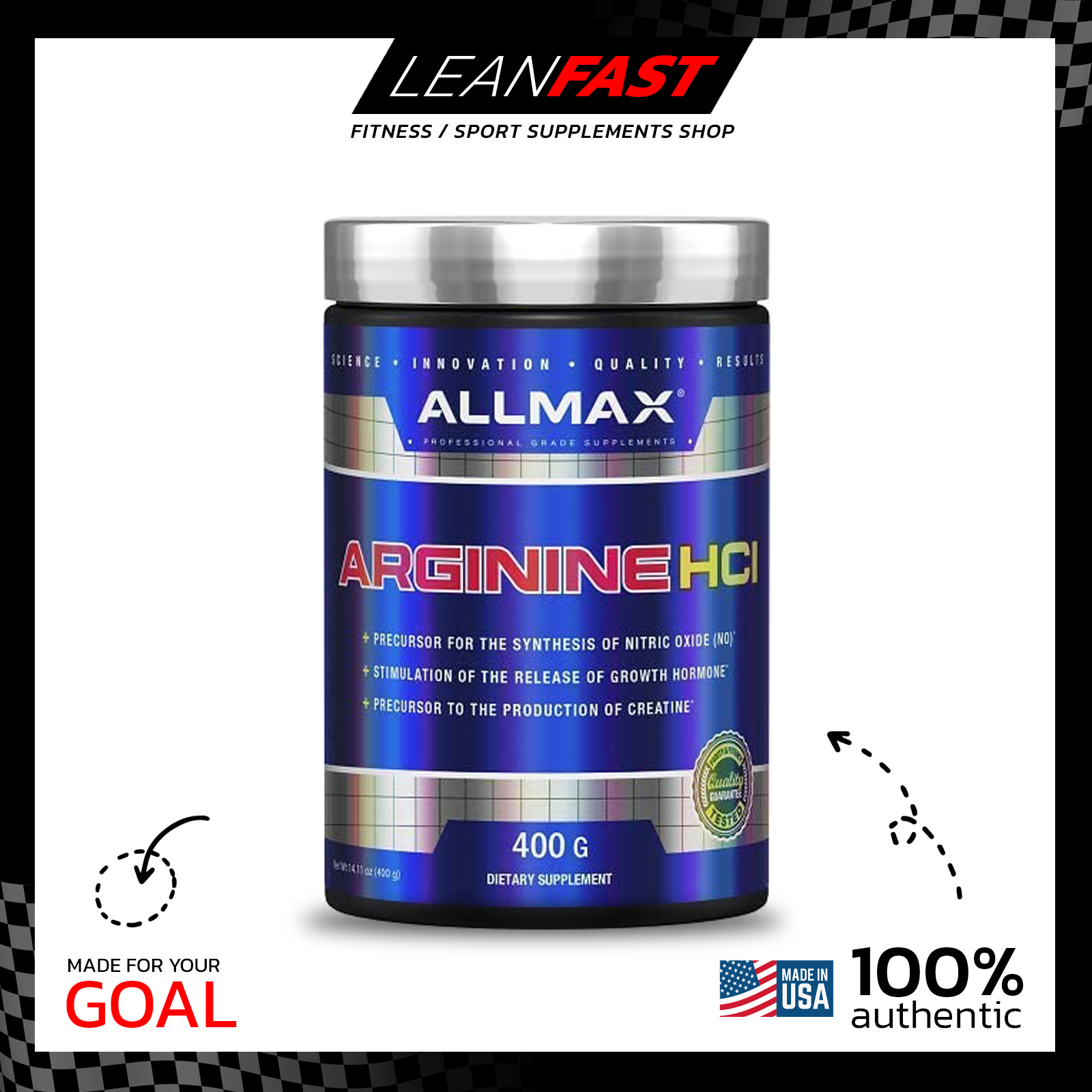 AllMax Nutrition Leucin 400g Designed to preserve lean muscle mass , 100% Pure Pharmaceutical ...