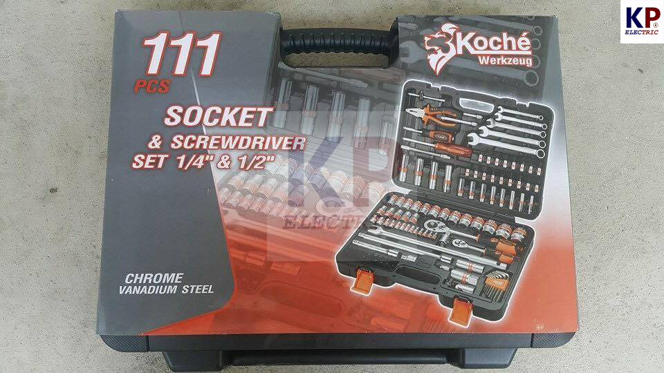 #ของแท้ ชุดใหญ่ บล็อกชุด ชุดเครื่องมือ Koche 111 ชิ้น ขนาด 1/2"-1/4"นิ้ว พร้อมกล่อง ชุด ...