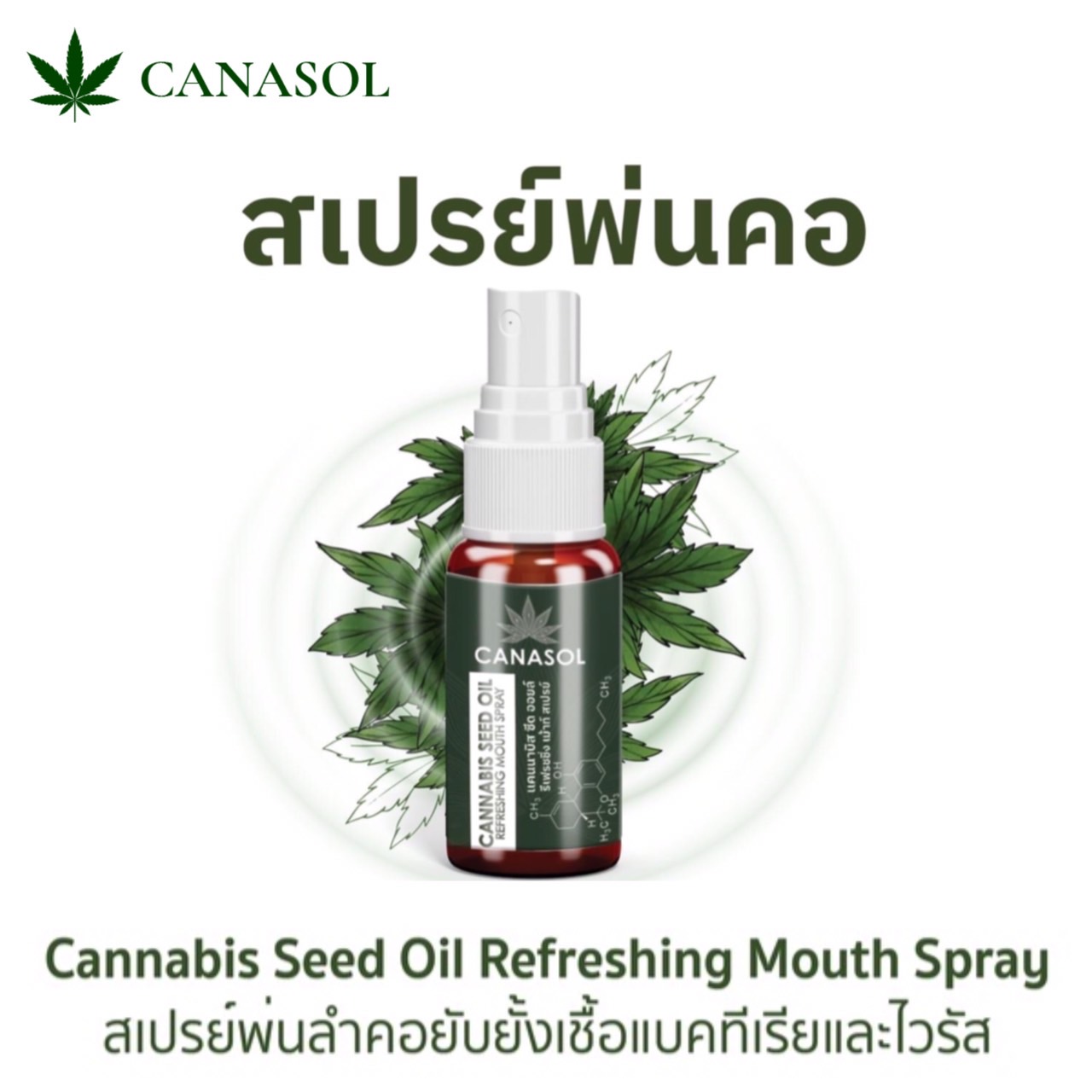 Canasol Seed Oil Mouth Spray เม้าสเปรย์ ลดอาการระคายเคืองคอ 15 ml ...