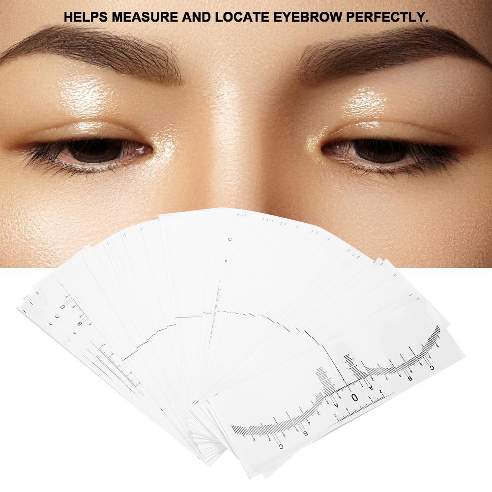 【ราคาถูกคุณภาพดี】50X Disposable Microblading Eyebrow Stencil Measuring ...