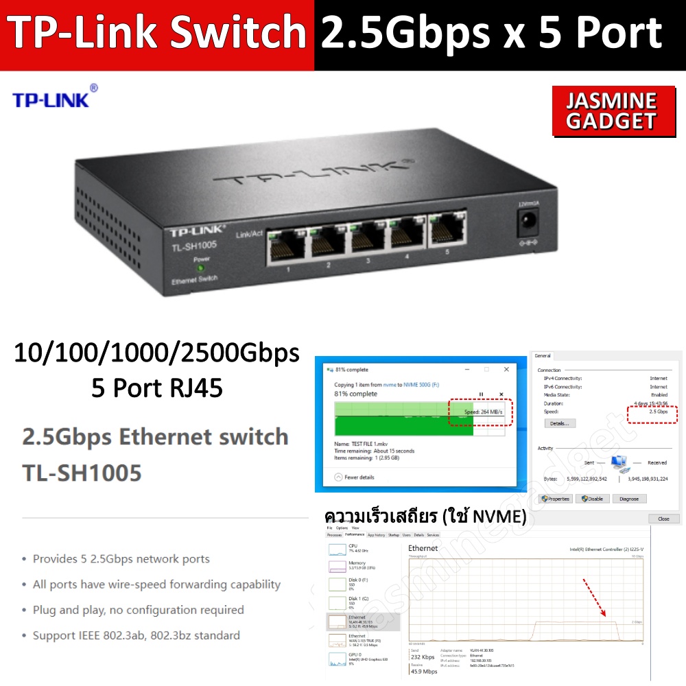 TP-Link Switch Hub LAN 2500 Mbps 2.5G (1000Mbps / 2500Mbps) 5 & 8 Port ...
