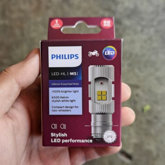 ของแท้ 100 หลอดไฟหน้า LED PHILIPS ฟิลิปส์ M5 (T19) 12V DC แสงขาว 6500K 11163UEMX1 Wave Dream ...