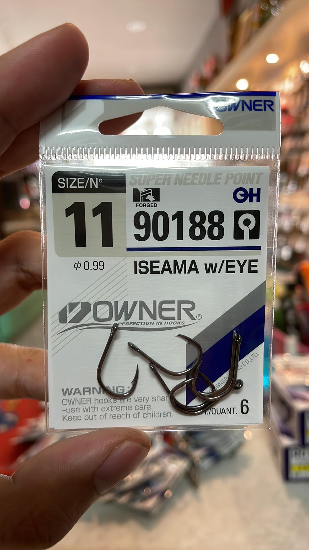 ตัวเบ็ดโอเนอร์90188 OWNER Iseama W/EYE ตูดห่วง แข็งแรง ทนทาน จากญี่ปุ่น - Fishing9999 - ThaiPick