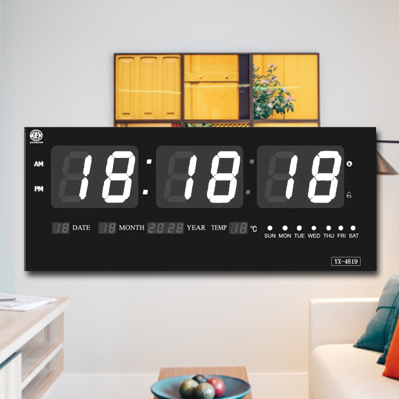 YX-4819 นาฬิกาดิจิตอล นาฬิกาติดผนัง LED Number Clock ขนาด 48x18.5x3cm ...