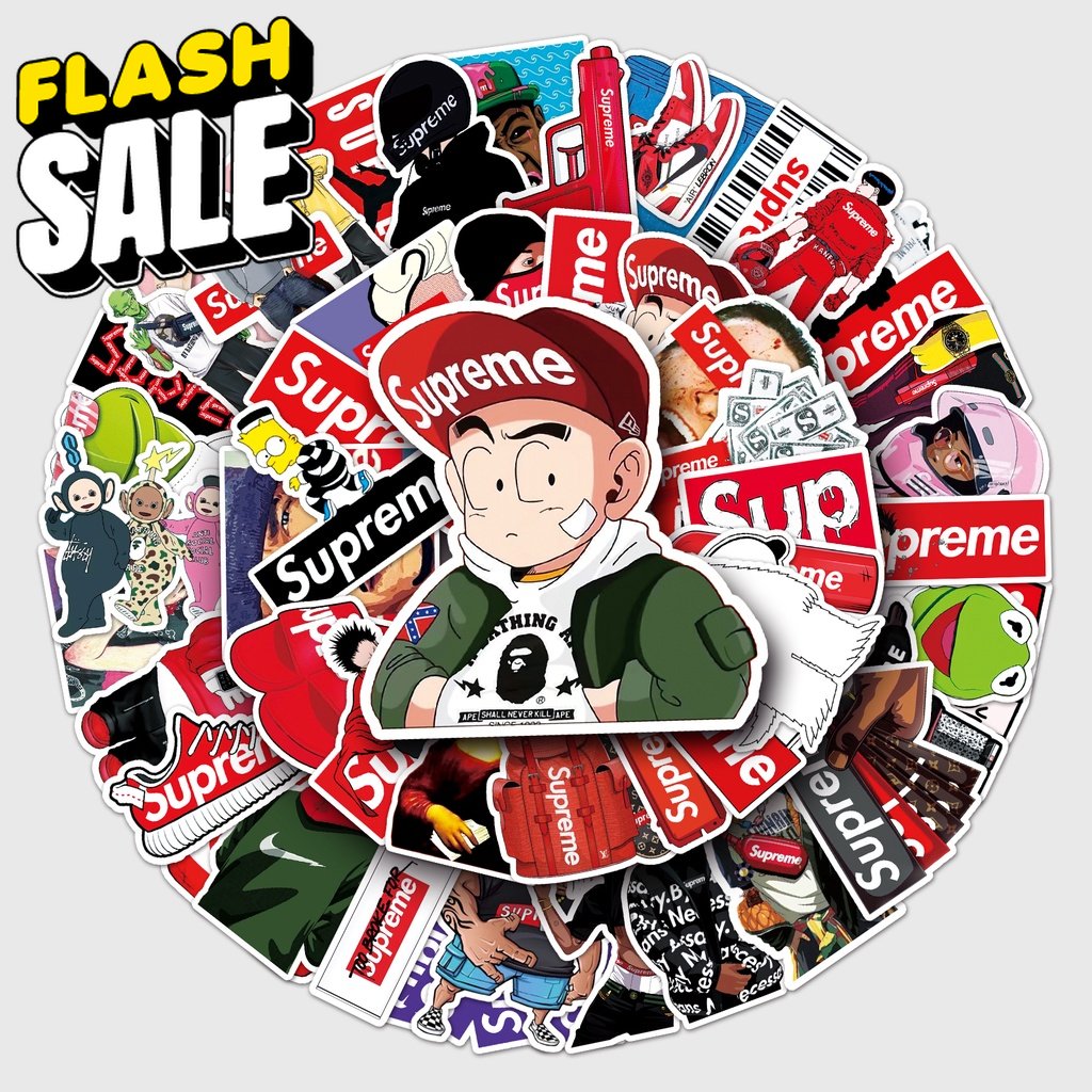 พร้อมส่งSup Supreme sticker สติกเกอร์กันน้ำรูปแบบที่แตกต่างกัน 50 ชิ้น ...