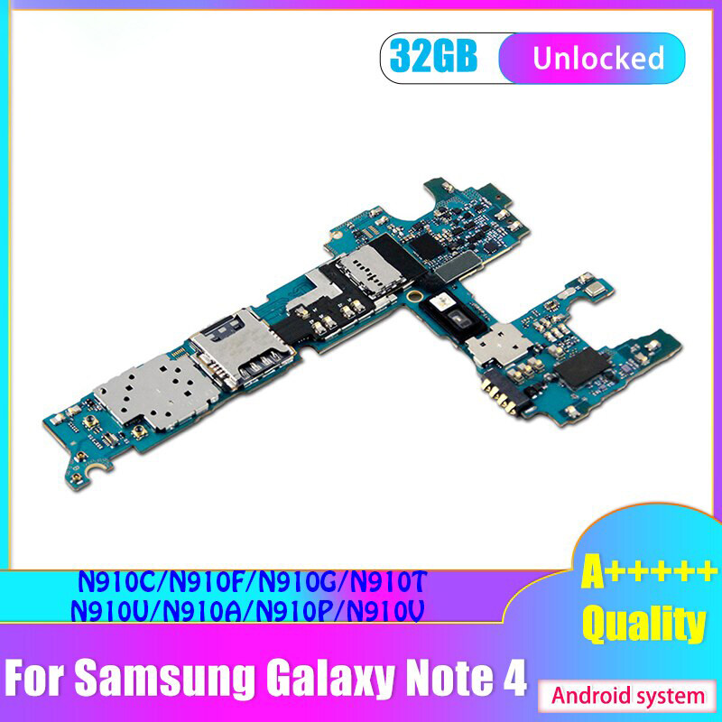 เมนบอร์ด32Gb ของแท้ปลดล็อค,สำหรับ Samsung-Galaxy Note 4 N910F เมนบอร์ด ...
