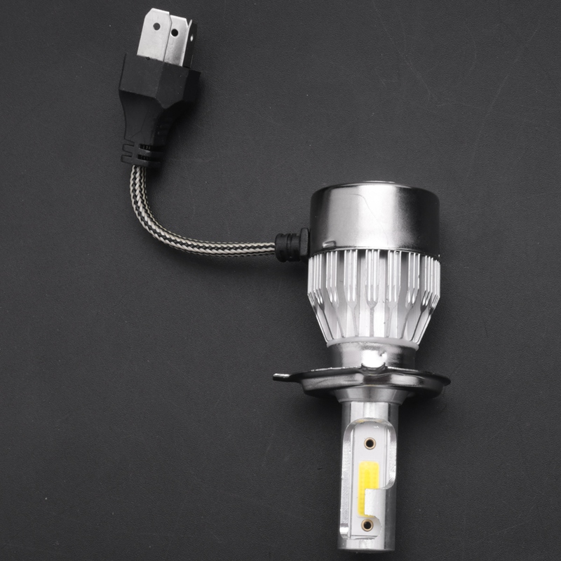 New 2pcs C6 LED Car Headlight Kit COB H4 36W 7600LM White Light Bulbs ...
