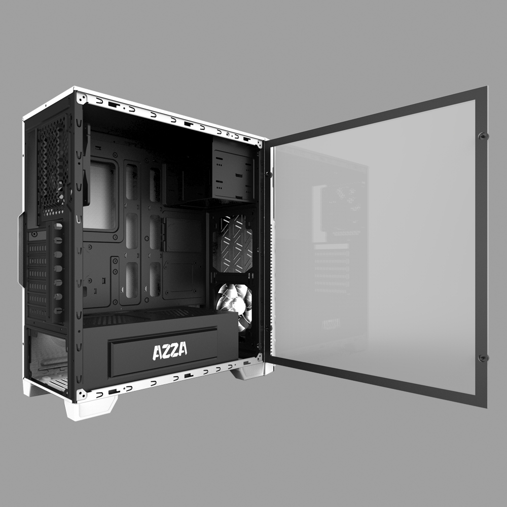 AZZA ATX Mid Tower Tempered Glass RGB Gaming Case ONYX 260 – White ...