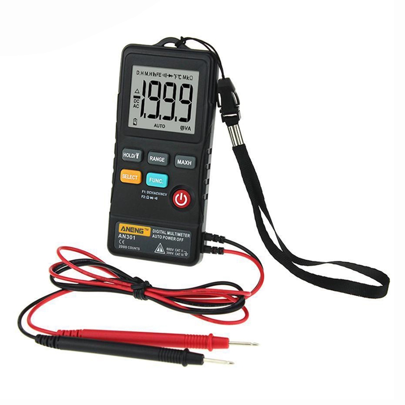 Aneng An301 Mini Digital Multimeter 1999 Counts Portable Ac Dc ...