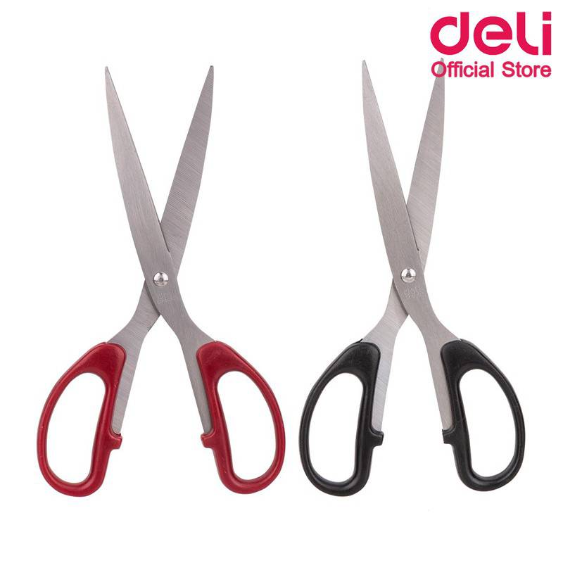 Deli 6010 Scissors Stainless กรรไกรสแตนเลส ขนาด 8 1/4 นิ้ว คละสี 1 ชิ้น ...