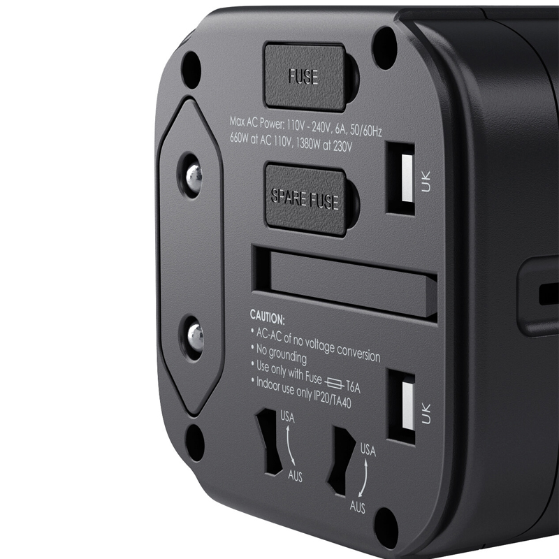 AUKEY หัวแปลงปลั๊กไฟ Universal Travel Adapter มาพร้อม ช่อง USB-C และ ...