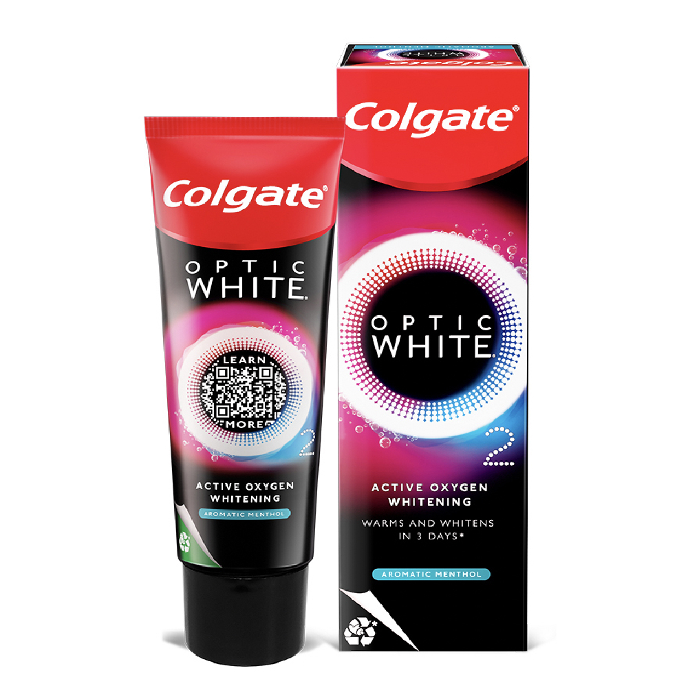 Colgate Optic White O2 Aromatic Menthol Toothpaste 85g. คอลเกต อ๊อพติค ...