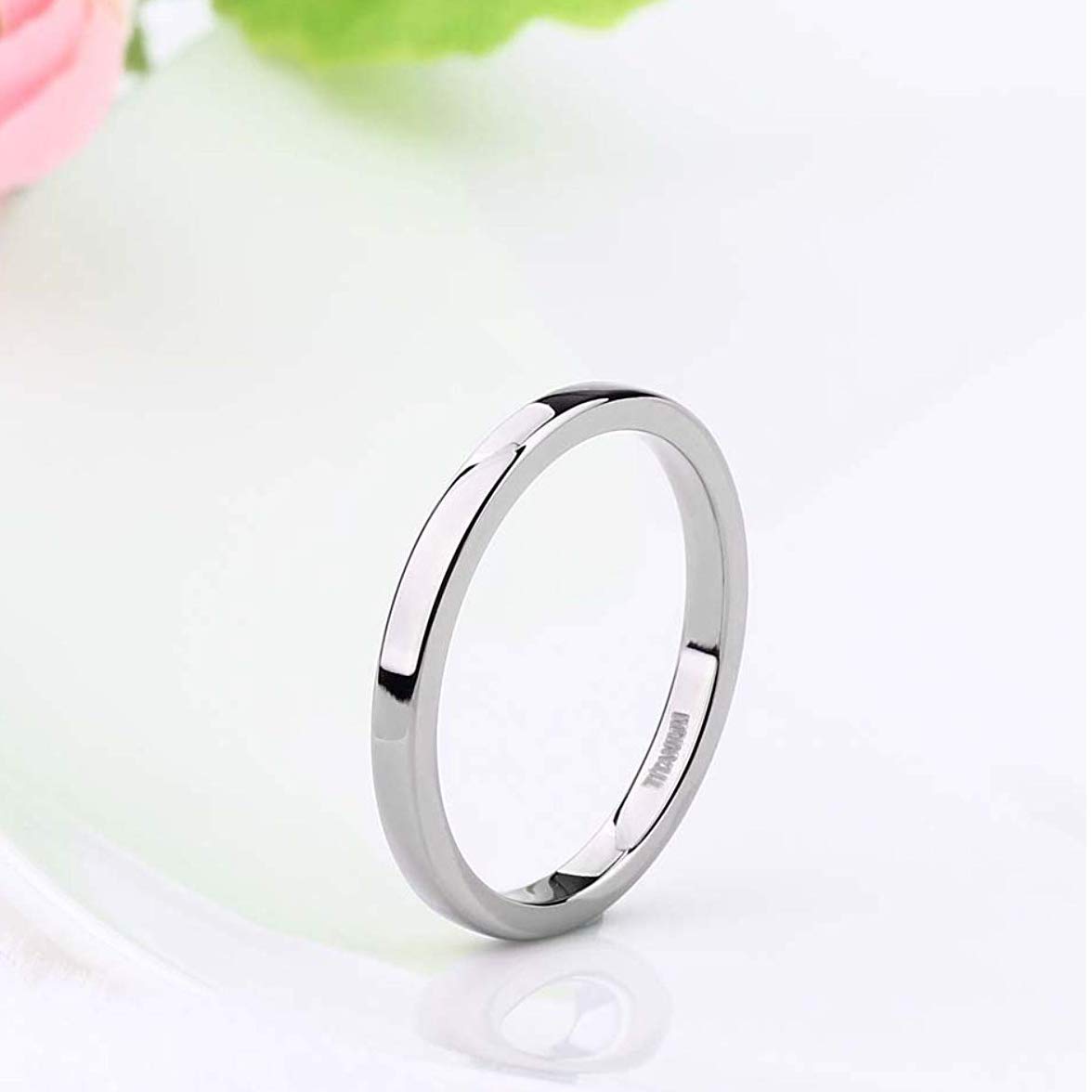 ZOESKY Titanium Ring 2mm 4mm Plain Dome High Polished Wedding Band ...