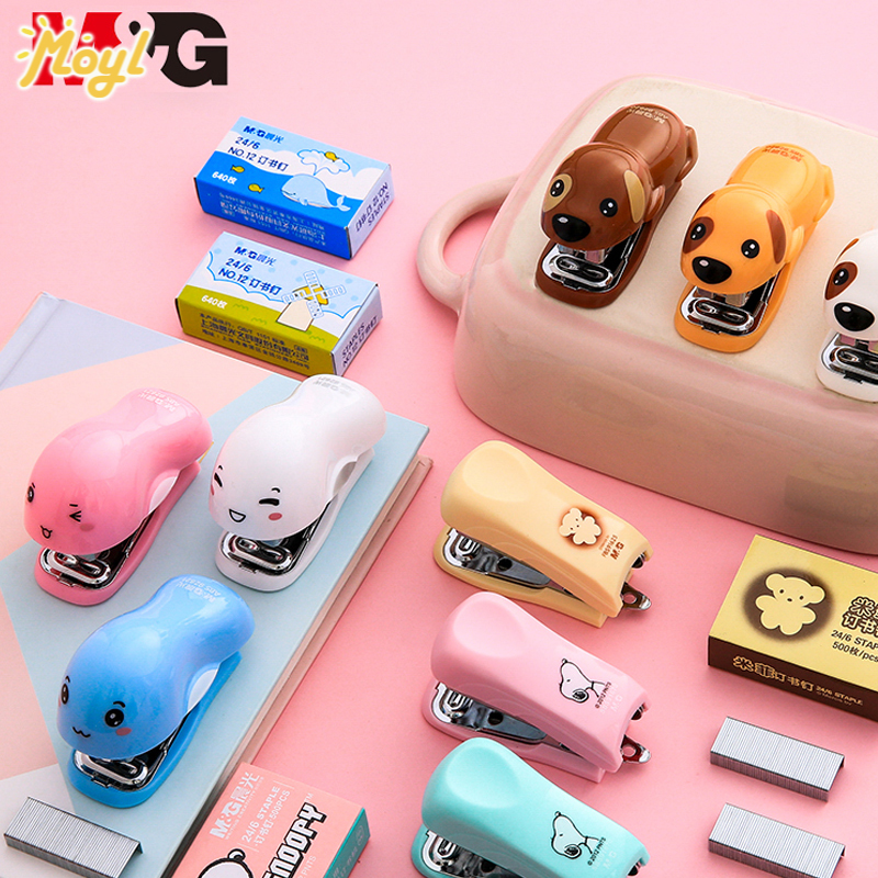 M&G Cartoon Stapler Set Student Portable Mini Cute Stapler No. 12 ...