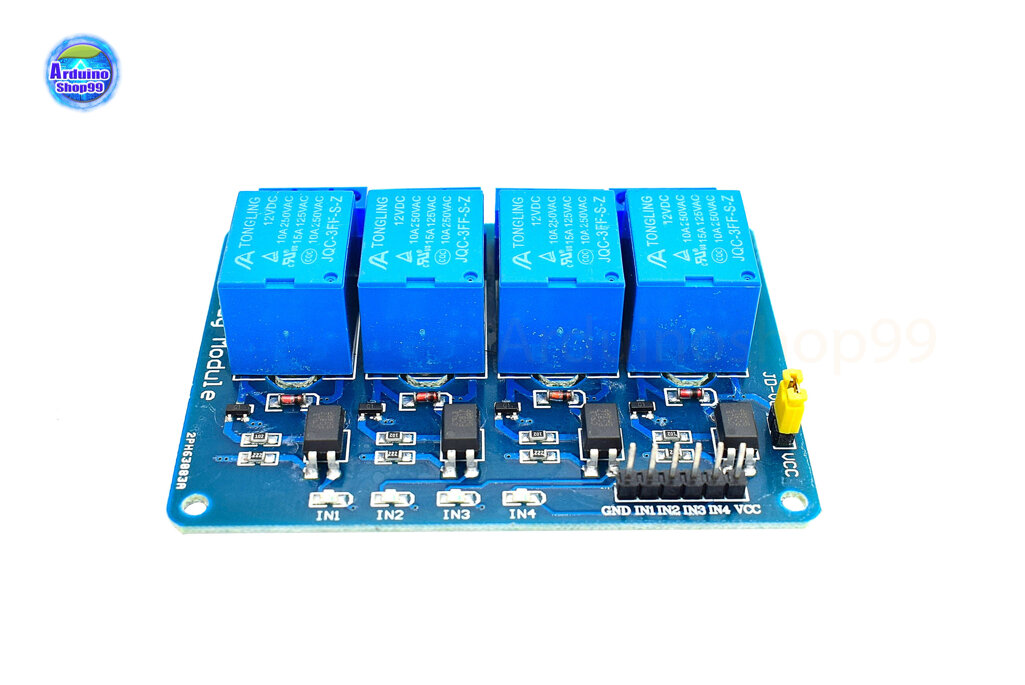 4-channel 12V relay module with optocoupler isolation low-level trigger ...