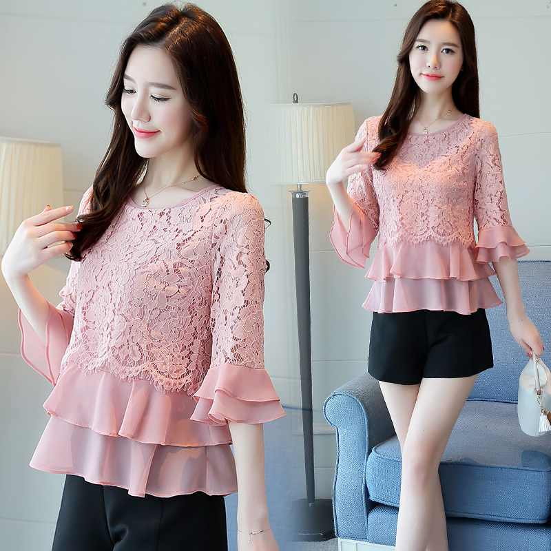 HAQIเสื้อลูกไม้คลุมท้องใส่แล้วดูผอมเพรียวชุดฤดูร้อนสำหรับผู้หญิงแบบใหม่ ...