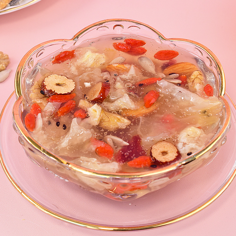 Fasimiyu 500g/กระป๋อง Lycium barbarum อินทผลัมแดง ผงรากบัว Tremella อาหารเช้าแบบเบา ๆ ทดแทนซุป ...