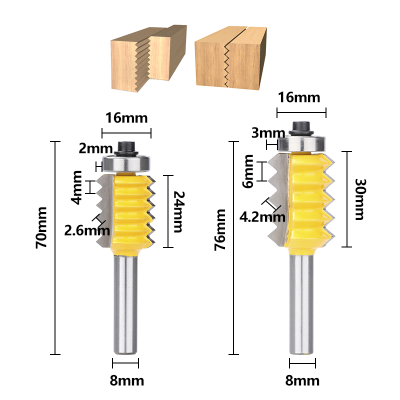 XCAN Joint Router Bit 8mm Shank Raised Panel V Joint Bits Finger Joint ...