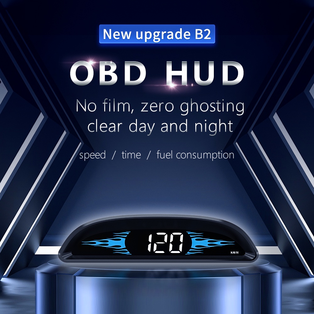 เครื่องวัดความเร็วอิเล็กทรอนิกส์ B2 Head Up Display OBD HUD OBD2 โหมดคู่ สําหรับรถยนต์ ...