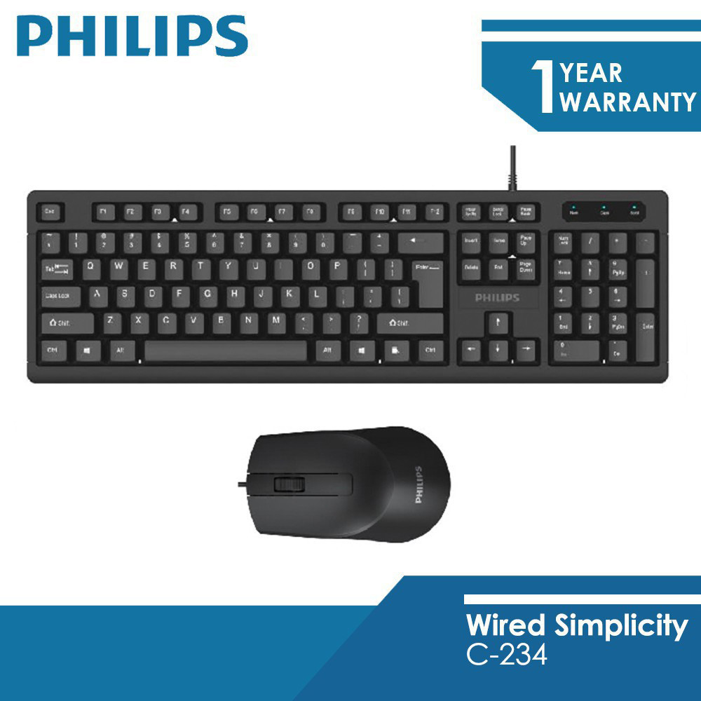 Philips C234 ชุดเมาส์ และ คีย์บอร์ด แป้นพิมพ์ไทย มีสาย USB- SPT6234/00 ...