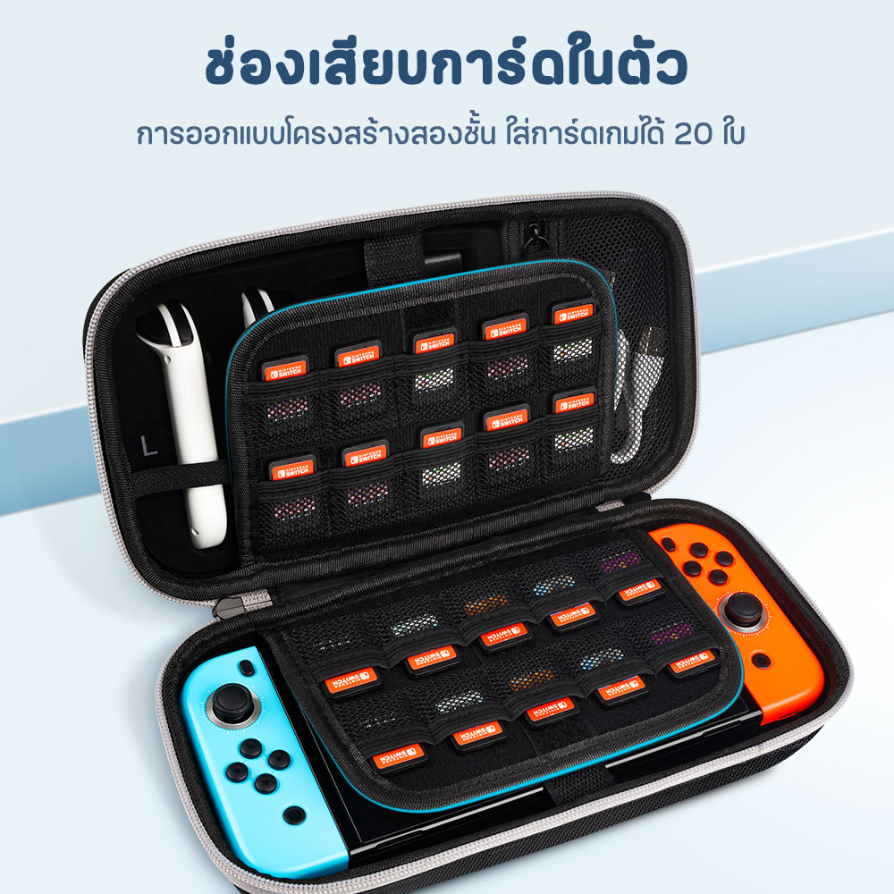 กระเป๋า Nintendo Switch OLED กระเป๋าใส่ EVAความจุสูง กันน้ำและทนต่อการสึกหรอ กระเป๋าถือ สามารถ ...