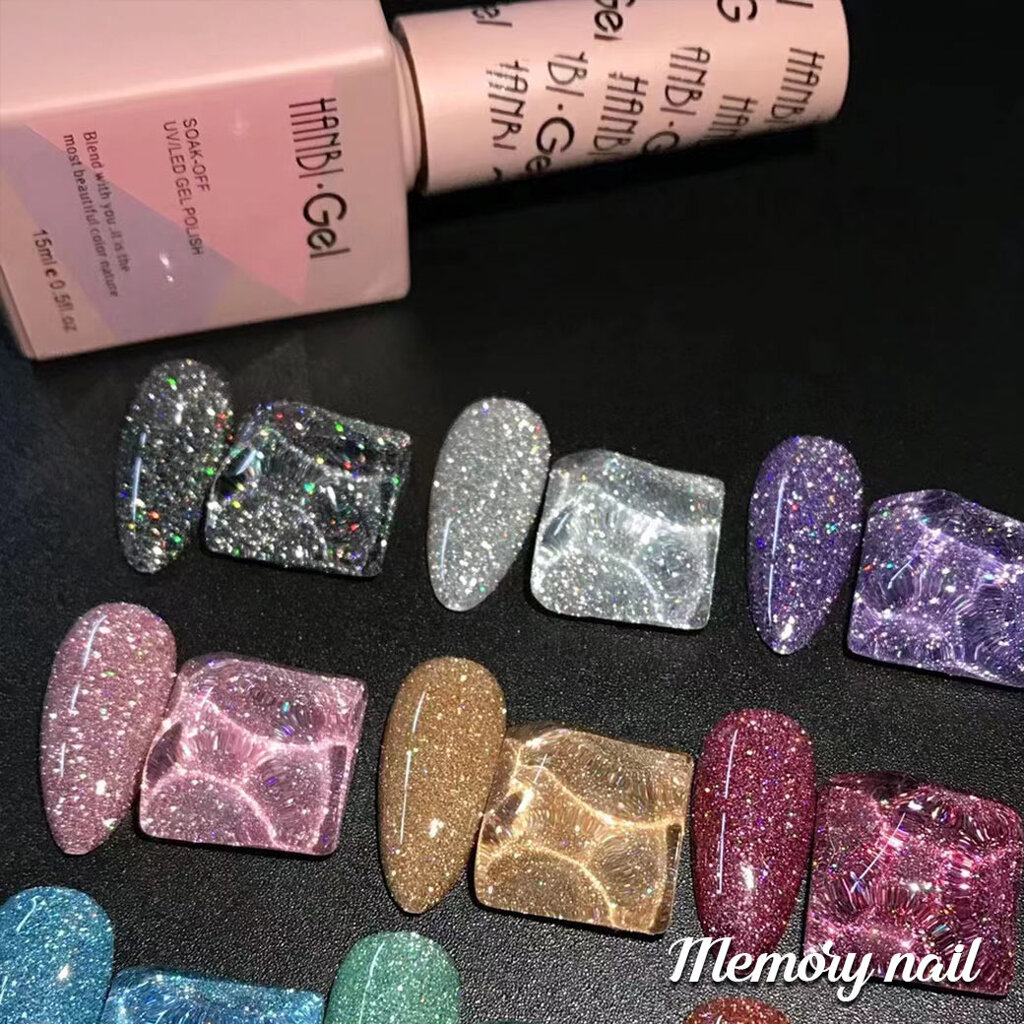 ((แฟลช HANBI รุ่นเดิม 9สี)) สีเจล แฟลช Flash Glitter Gel สีทาเล็บเจล ...