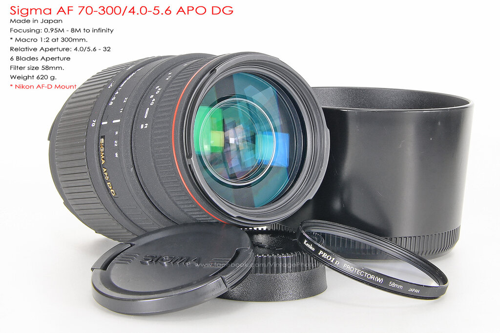 Sigma AF 70-3004.0-5.6 APO DG Macro Nikon AF-D Mount ...