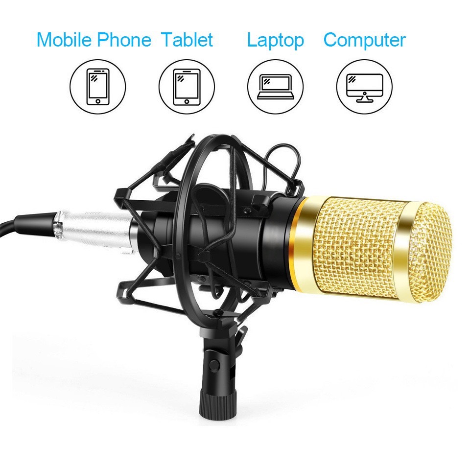 [แถมฟรี อุปกรณ์ครบเซ็ต] ไมค์ห้องอัด ไมค์อัดเสียงคุณภาพ BM800 Pro ...