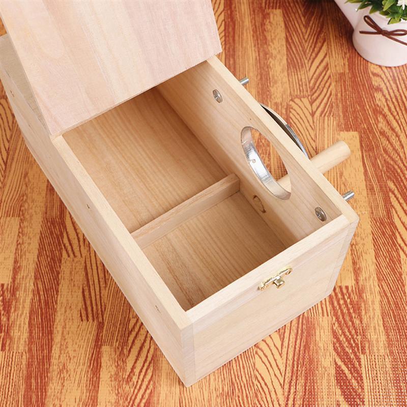 Bird Parrot Holder Wooden Bird Nesting Organizer Clear View Window Bird ...