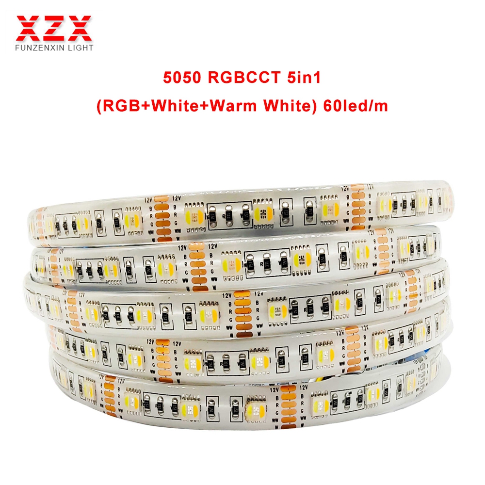 5M 2835 5050 RGB+CCT 5 Colors in 1 Chip Luces Led Strip Light 4in1 RGBW ...