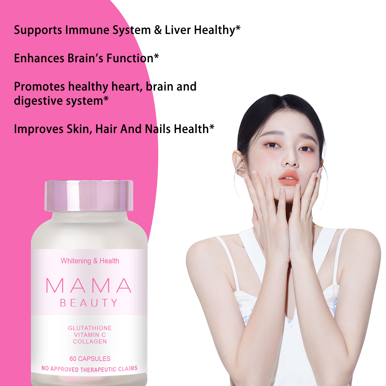 Mama Beauty Vitamins แคปซูลไวท์เทนนิ่งผสมกลูตาไธโอน วิตามินซี คอลลาเจน ...