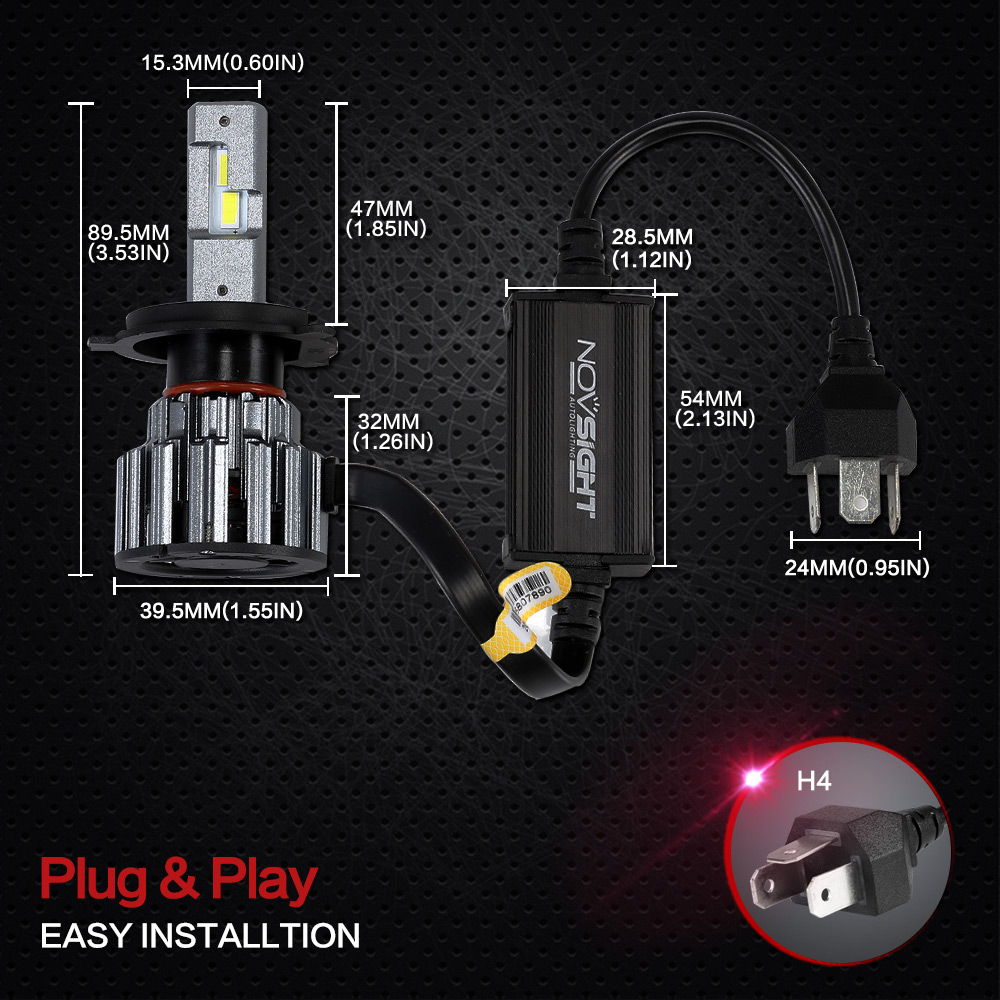 Novsight F03 ใหม่ 2021 ไฟหน้า รถยนต์ led หลอด ไฟ h7 80w 6000k 15000lm IP68 กันน้ำและกันฝุ่น สากล ...