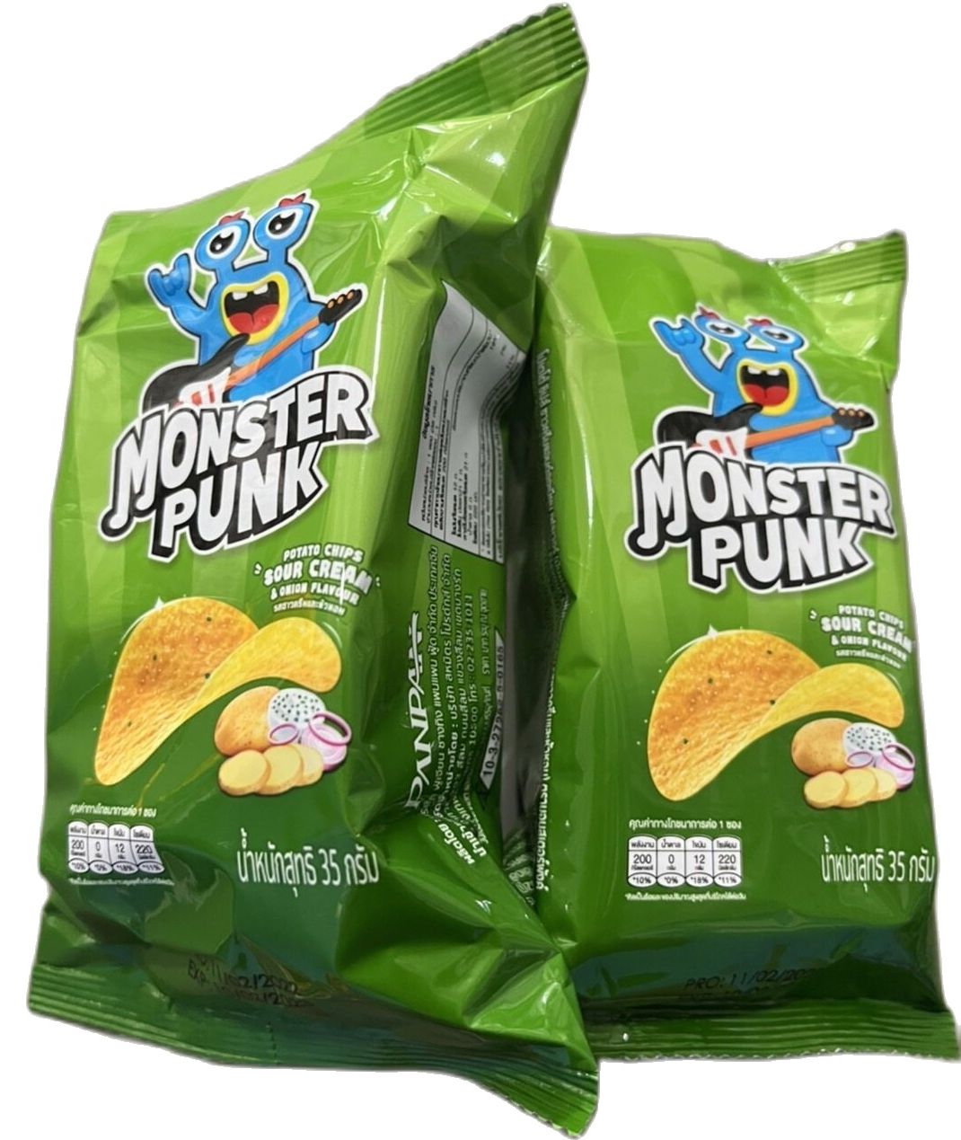 ( ซื้อ1แถม1) panpan monster punk potato chips มันฝรั่งแผ่นทอดกรอบ รส ...