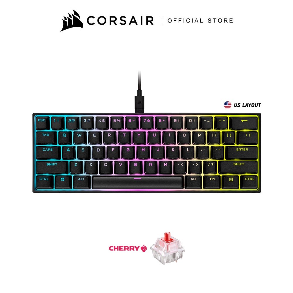 CORSAIR Keyboard K65 RGB MINI 60 Mechanical Gaming Keyboard CHERRY MX ...