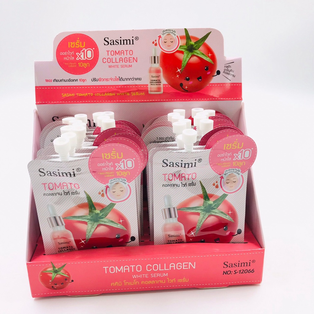 Sasimi Tomato Collagen White Serum เซรั่ม มะเขือเทศ ช่วยให้ผิวดูเปล่ง ...