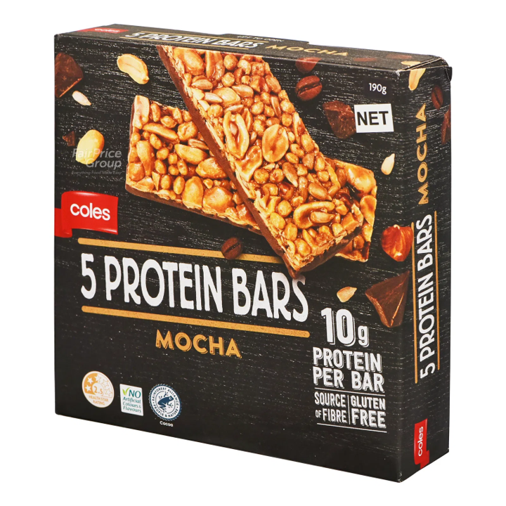 Coles 5 Protein Bars MOCHA โคลส์ โปรตีนบาร์ มอคค่า 190g. | Lazada.co.th