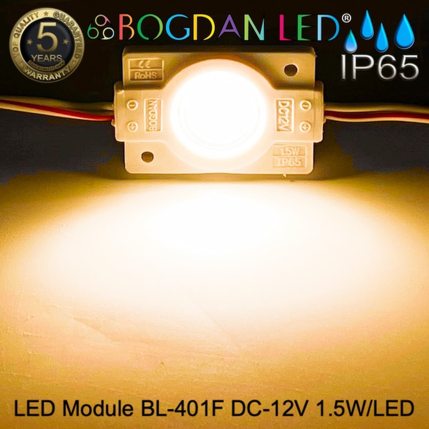 LED Module BL-401F-WWT สีวอมไวท์ 3000K DC-12V 1.5W/Module แอลอีดีโมดูล ...