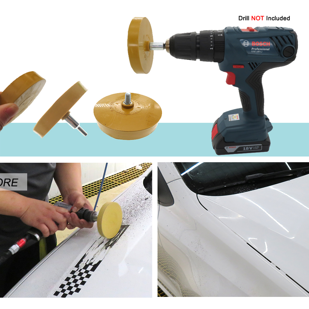 ลูกยางขัดลอกสติกเกอร์และคราบกาว Stripe Off Wheel 4 in x 5/8 in with ...