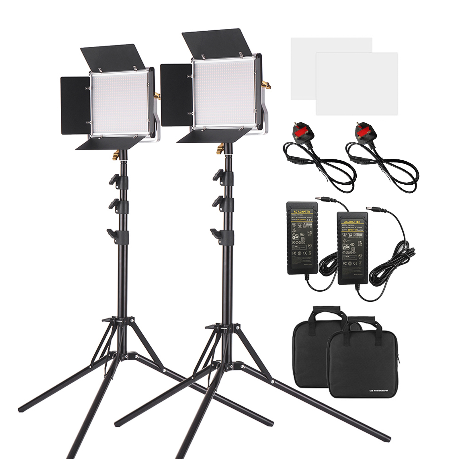 Andoer 2 Packs LED Video Light and 78.7 Inches Stand Lighting Kit ...