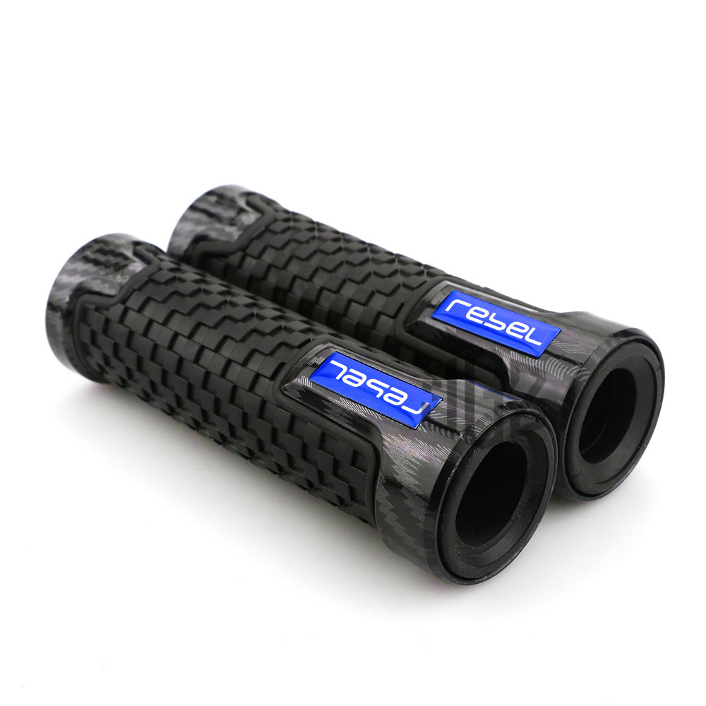 Rebel Grips Motorcycle Carbon Fiber Pattern Rubber Gel Hand Grips ...