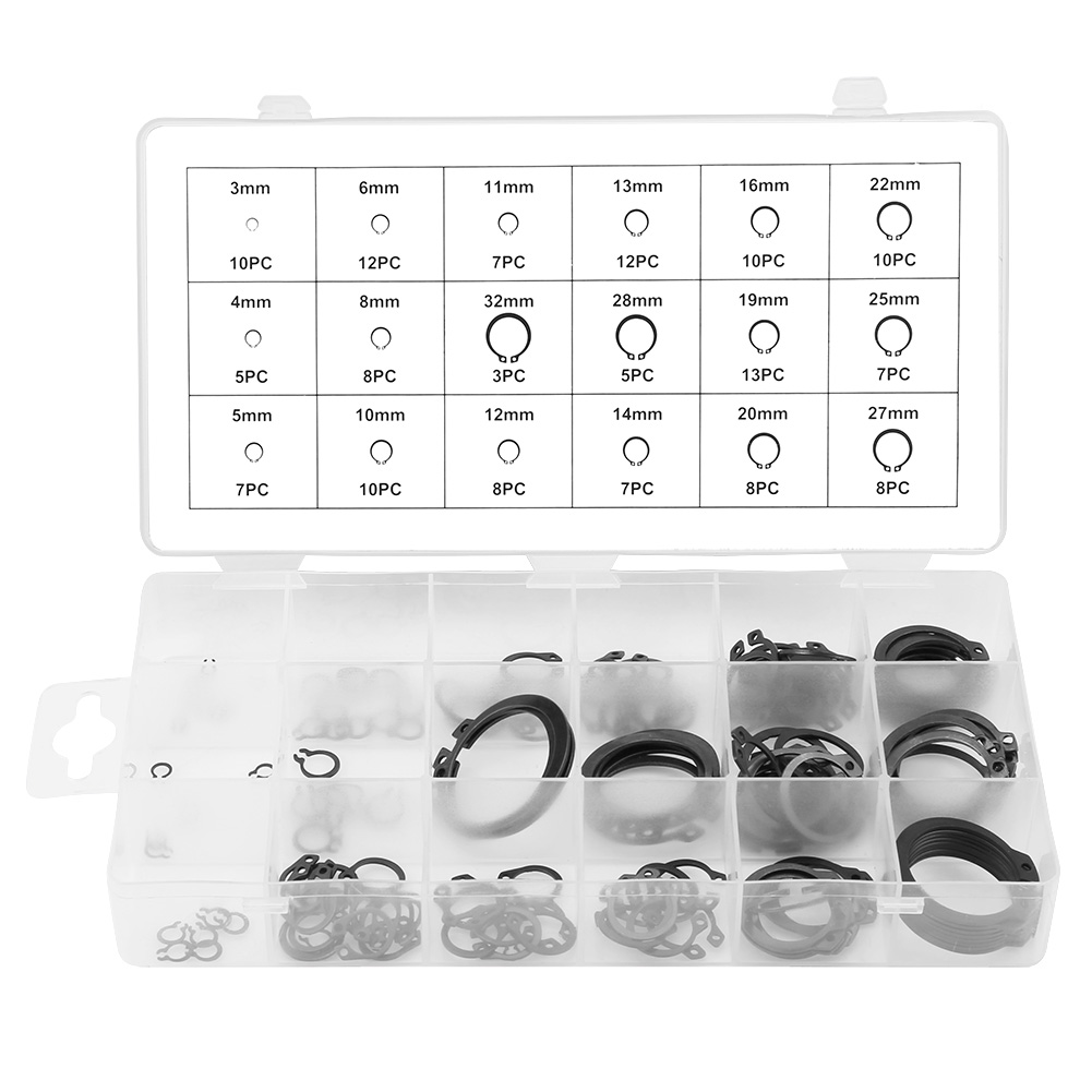 150pcs Snap Retaining Ring Circlip Assortment Set 3mm - 32mm 18 Sizes ...